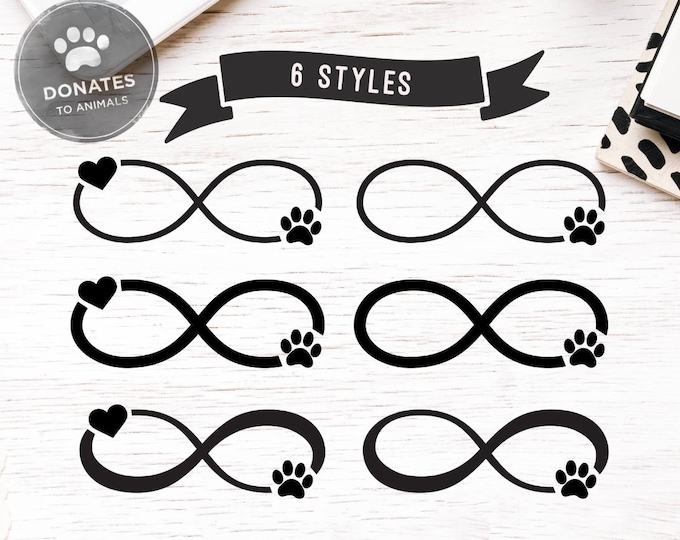 Infinity Paw Print Heart Symbol SVG - Etsy Canada