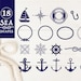 18 Nautical Clipart SVG Bundle | Anchor SVG Nautical Clip Art Ocean SVG ...