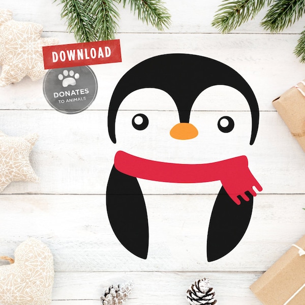 Penguin Face Svg - Etsy