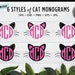 6 Styles 25 Files Cat Monogram SVG Bundle Commercial Use | Etsy
