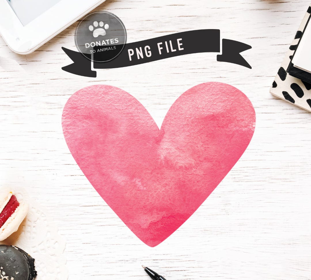 Pink Watercolor Heart PNG | Pink Watercolor Heart Clipart | Painted ...