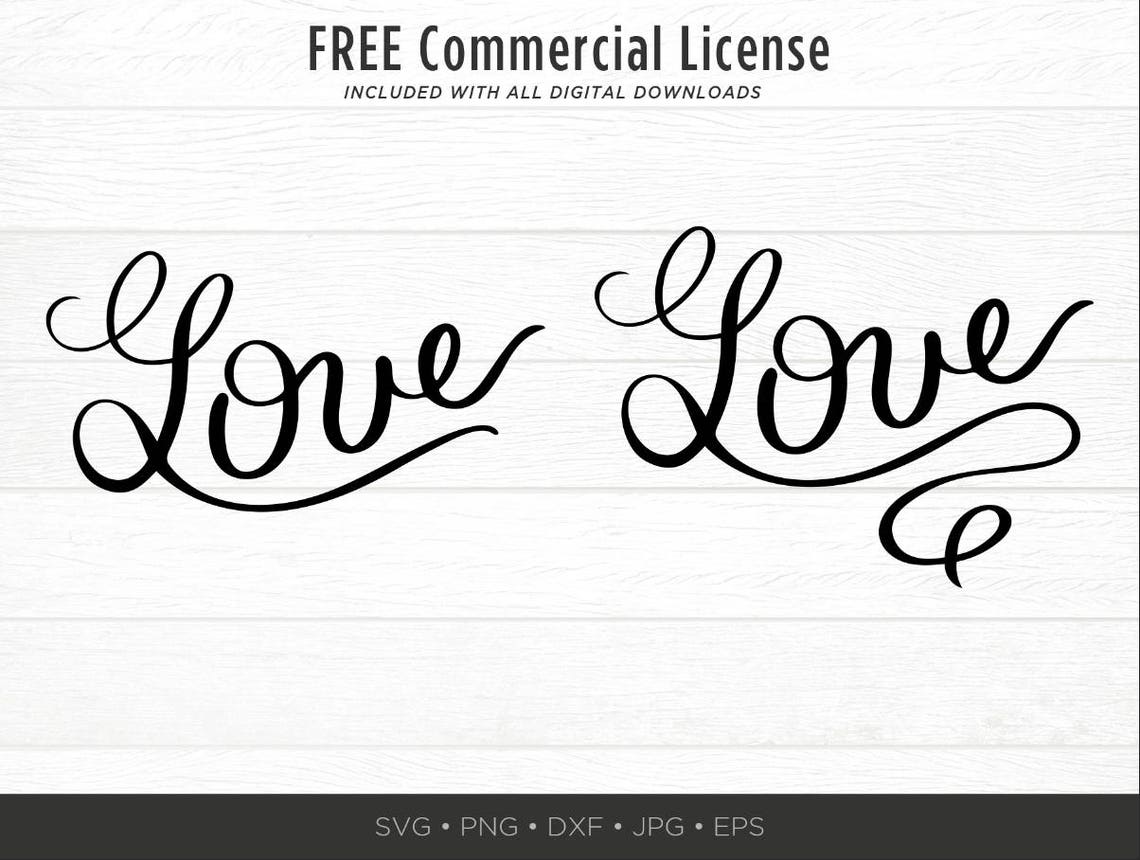 Curly Love SVG | Love Script Cuttable | Curly Love Cut File | Love SVG ...