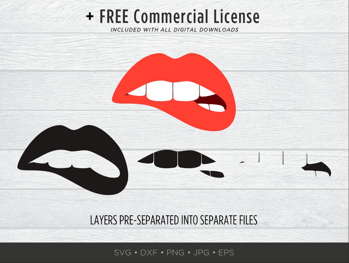 Biting Lips SVG Fashion Lips SVG Lips Cut File Mouth SVG - Etsy Canada