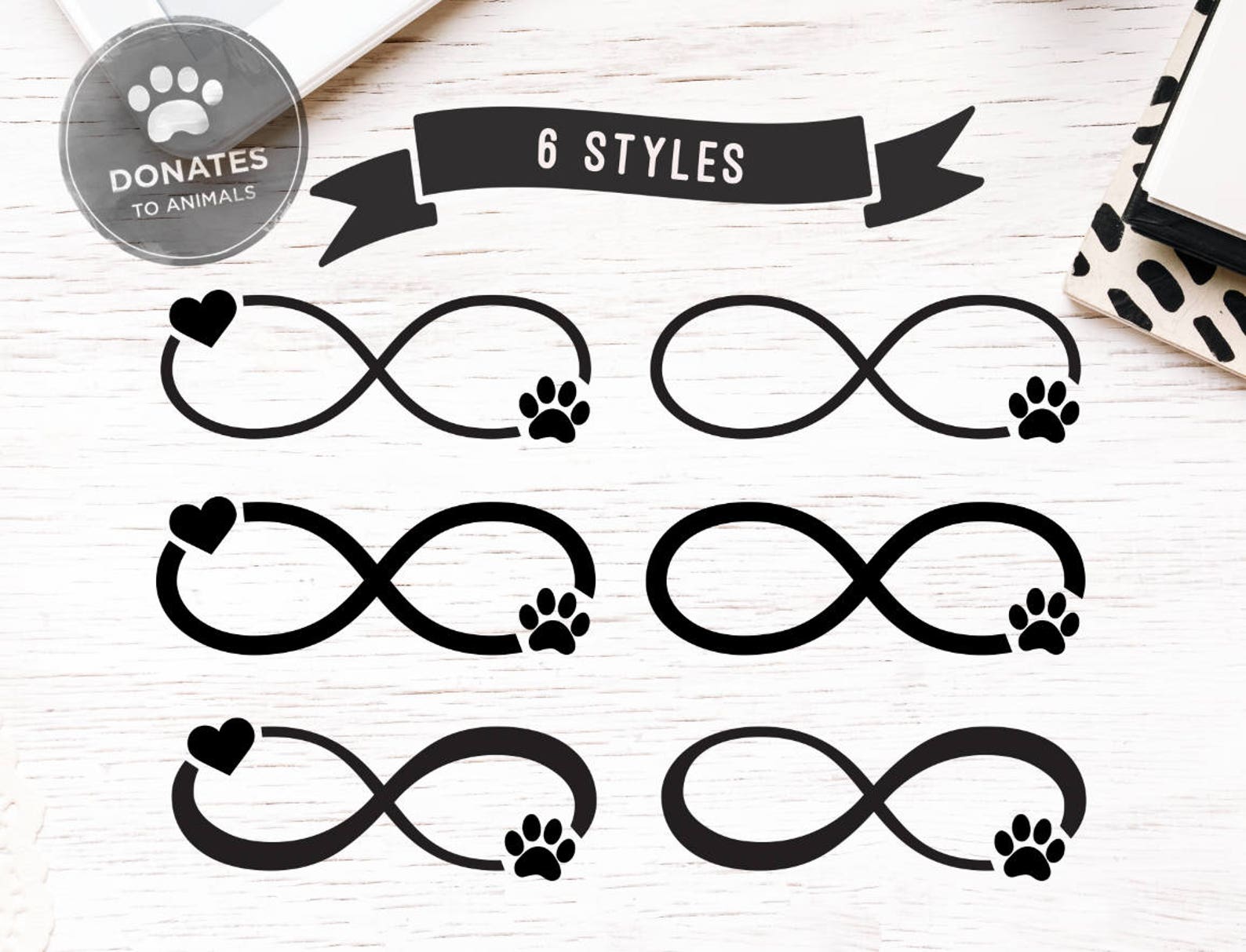 Infinity Paw Print SVG Bundle Paw on Infinity SVG Pack - Etsy