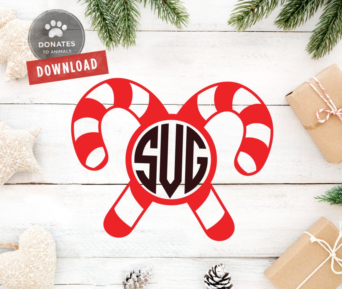 Christmas Monogram Frame SVG Holiday Circle Monogram SVG - Etsy