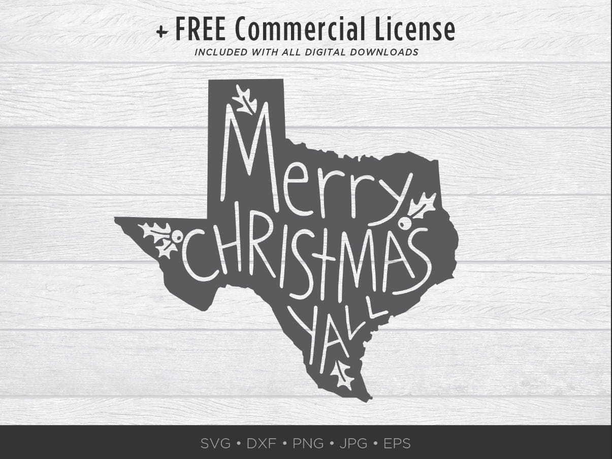 Merry Christmas Texas SVG | TX Christmas SVG | Christmas State Clipart ...