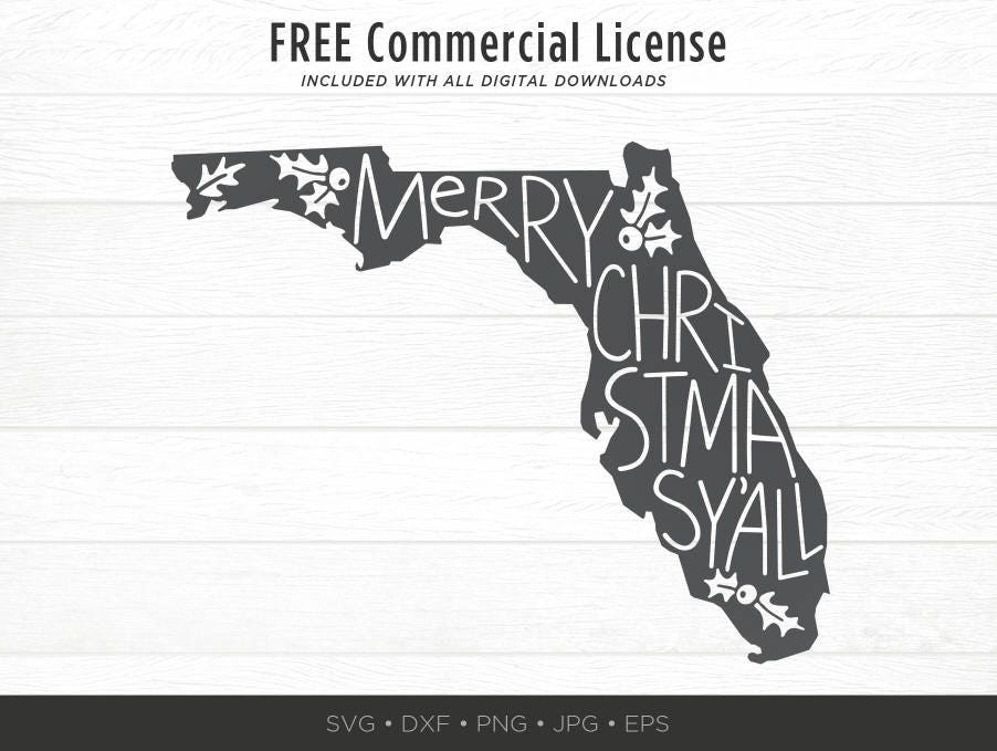 Florida Christmas SVG Florida SVG FL Christmas Svg State | Etsy