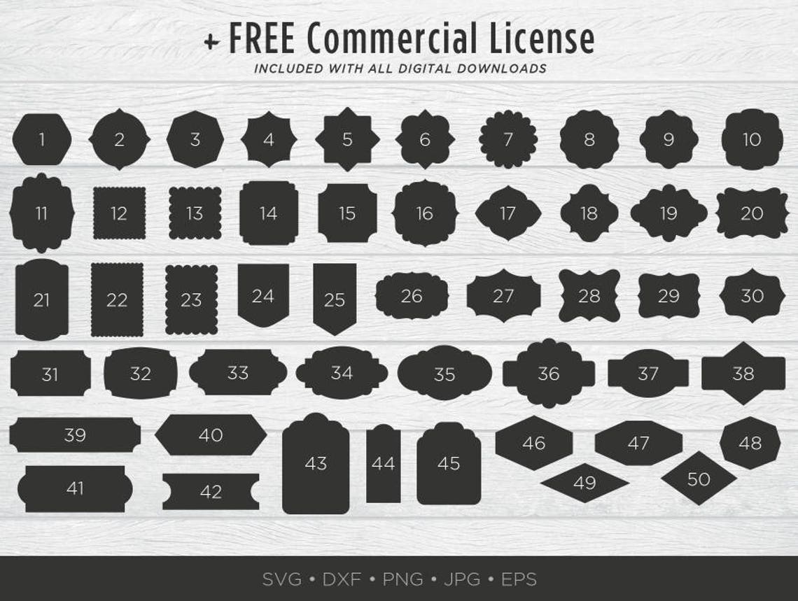 50 Tag Shapes SVG Bundle Label Shapes SVG Set Gift Tag SVG - Etsy