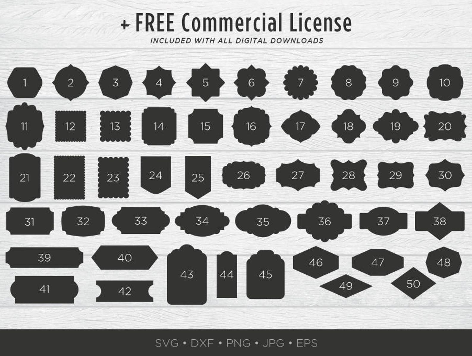50 Tag Shapes SVG Bundle | Label Shapes SVG Set | Gift Tag SVG Pack ...