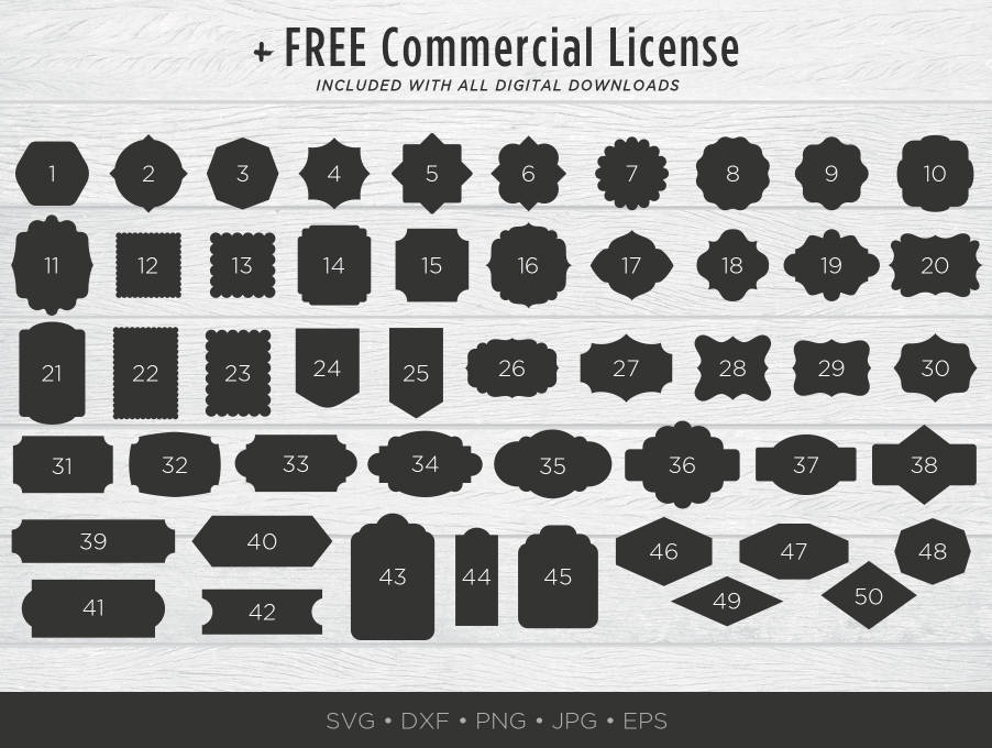 50 Tag Shapes SVG Bundle Label Shapes SVG Set Gift Tag SVG - Etsy