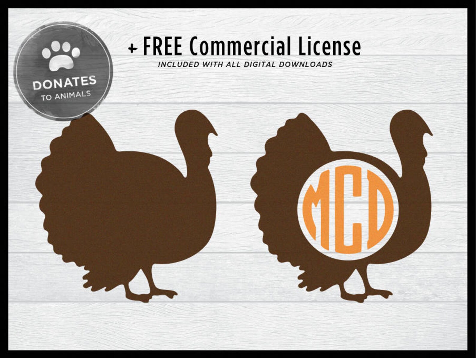 Turkey Monogram SVG Turkey SVG Turkey Monogram Frame SVG - Etsy