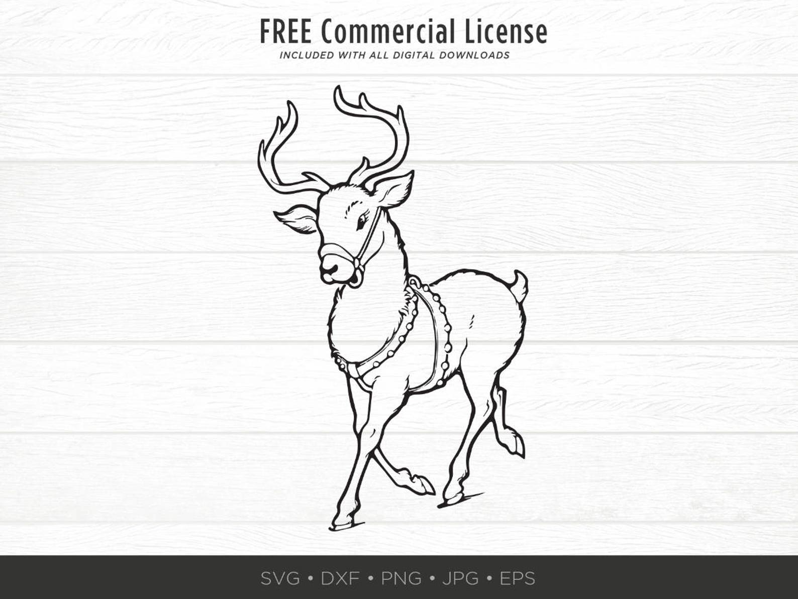 Vintage Reindeer Cut File Vintage Christmas SVG Cut File | Etsy