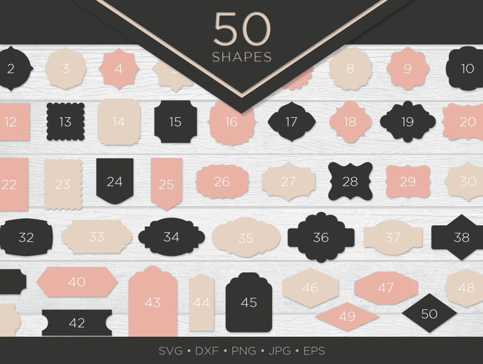 50 Tag Shapes SVG Bundle | Label Shapes SVG Set | Gift Tag SVG Pack ...