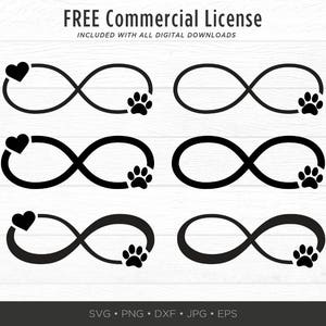 Infinity Paw Print SVG Bundle | Paw on Infinity SVG Pack | Infinity Paw ...