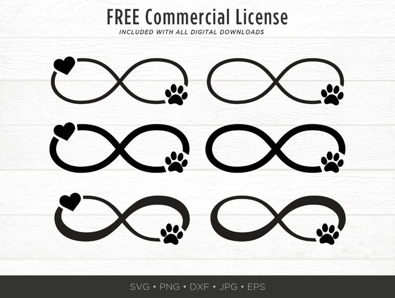 Infinity Paw Print SVG Bundle | Paw on Infinity SVG Pack | Infinity Paw ...