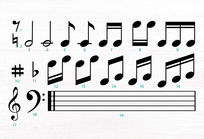 Music SVG Bundle Music Notes SVG Musical Notes Cut File for - Etsy