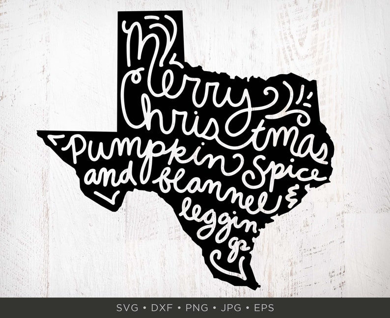 Merry Christmas Texas SVG | TX Christmas SVG | State Christmas Clipart ...