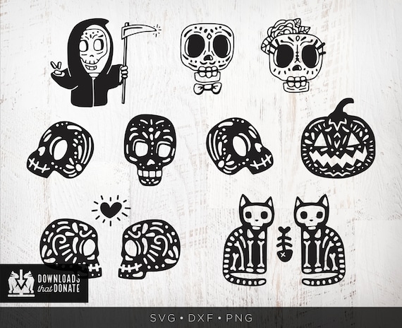 Day of the Dead SVG Bundle Halloween Svg Bundle Skulls Png | Etsy