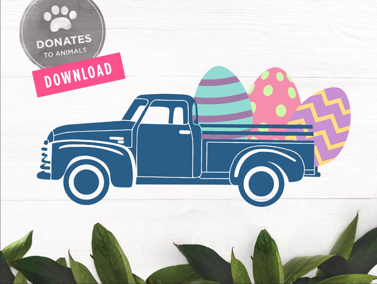 Easter SVG Easter Clipart Truck With Eggs SVG Easter | Etsy