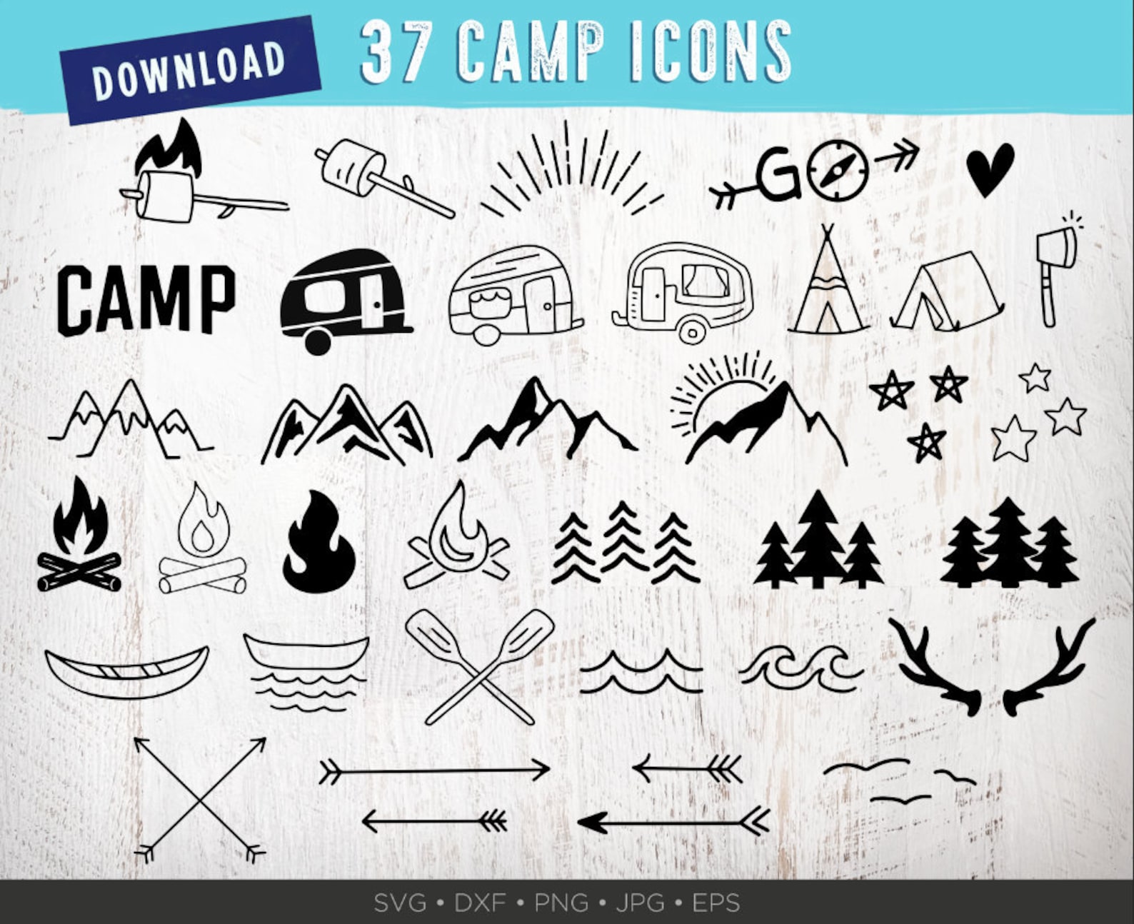 37 Camping SVG Bundle | Camp SVG Bundle | Camper Svg Pack Set | Camping ...