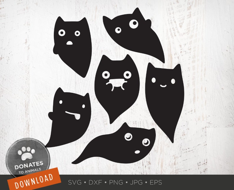 Cute Halloween SVG Cute Cat Ghosts Funny Halloween SVG for - Etsy