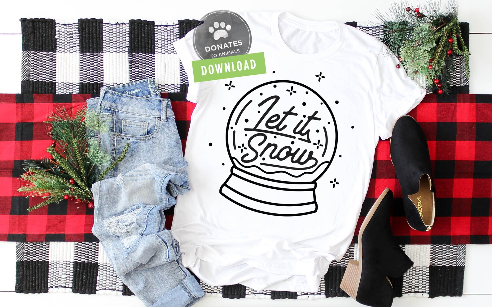 Let It Snow SVG | Snowglobe Christmas SVG | Christmas Saying SVG ...