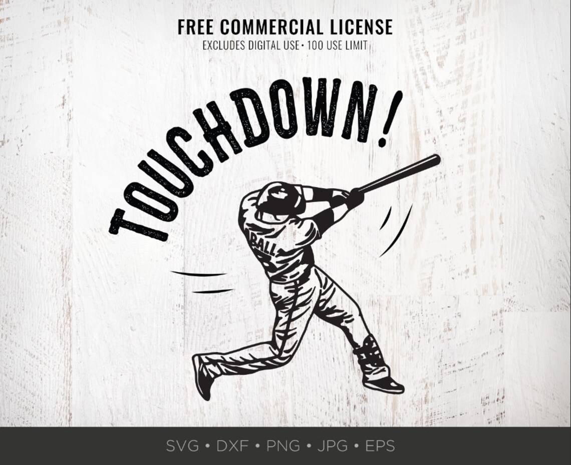 Touchdown SVG Funny Sports SVG Funny Baseball SVG for - Etsy