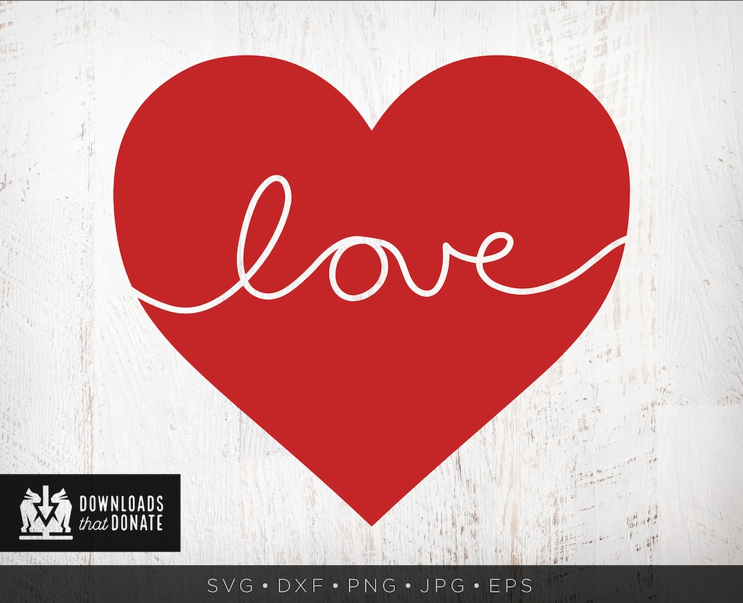 Love SVG Script Cursive Heart Svg | Valentines SVG | Valentine's Day ...