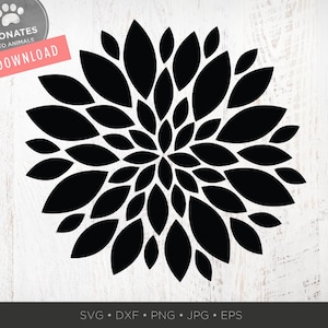 Mum Flower SVG Abstract Flower Stencil SVG Files Modern Daisy Svg ...
