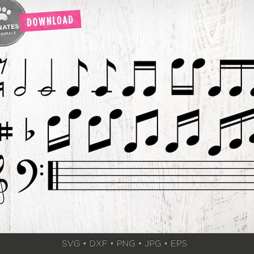 Music SVG Bundle Music Notes SVG Musical Notes Cut File for - Etsy