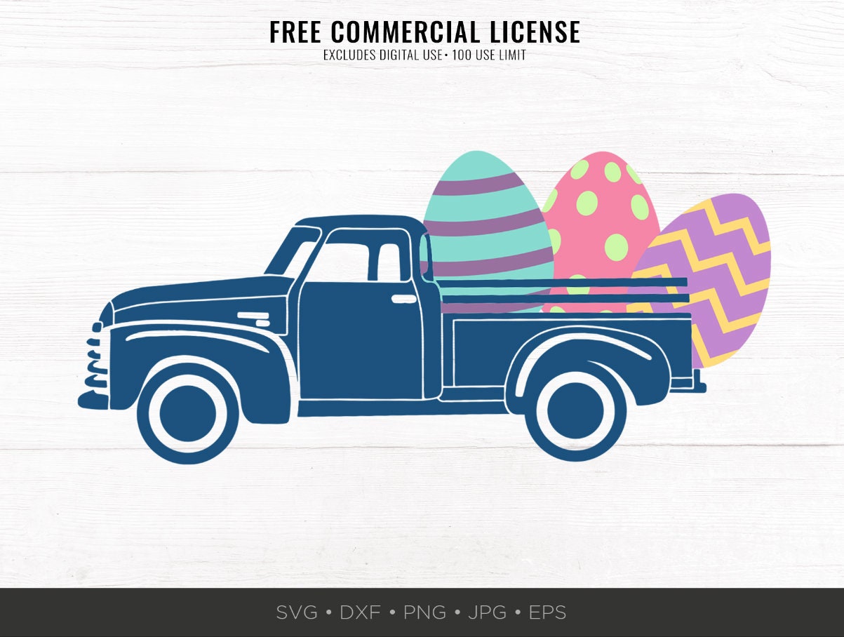 Easter SVG Easter Clipart Truck With Eggs SVG Easter | Etsy