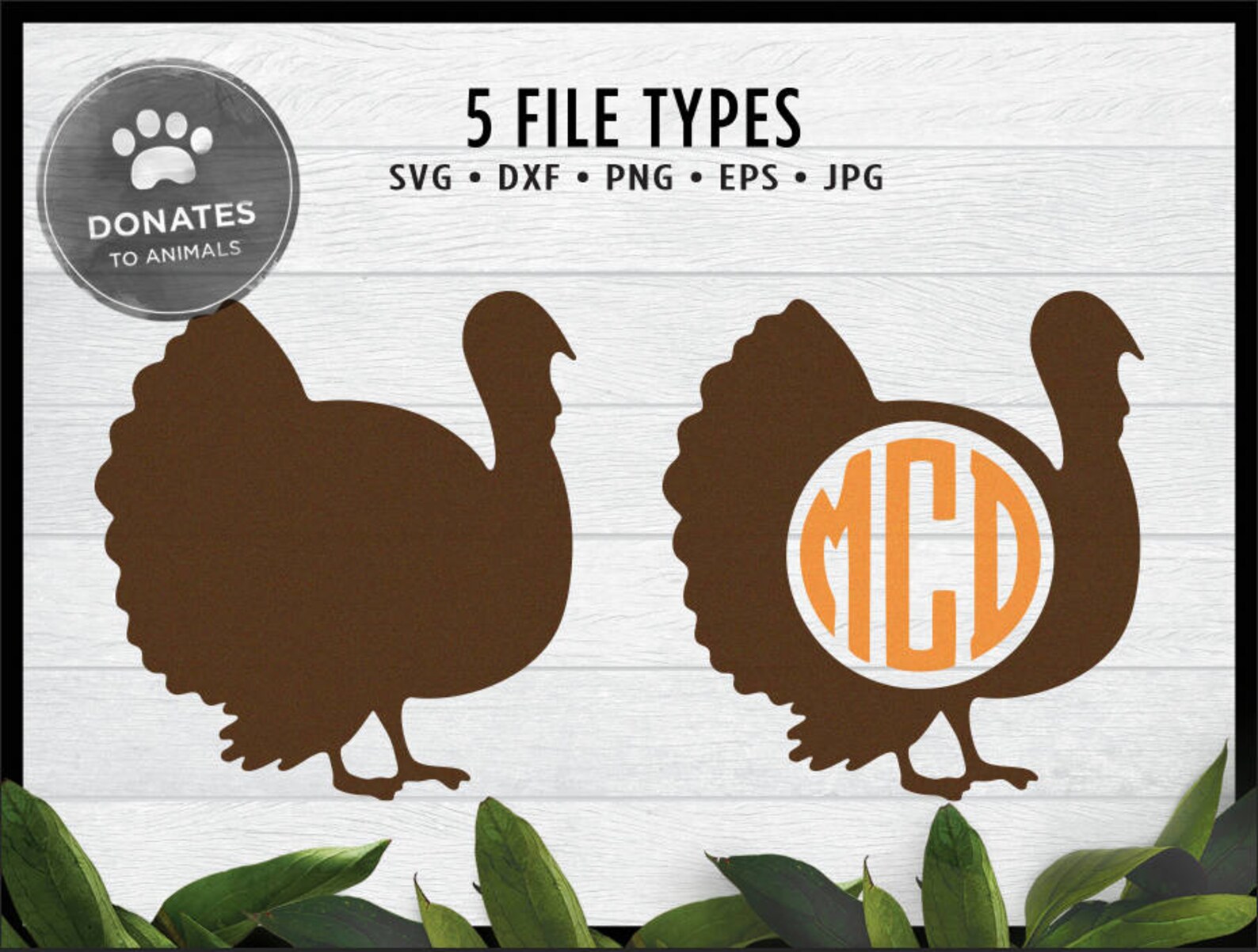 Turkey Monogram SVG Turkey SVG Turkey Monogram Frame SVG - Etsy