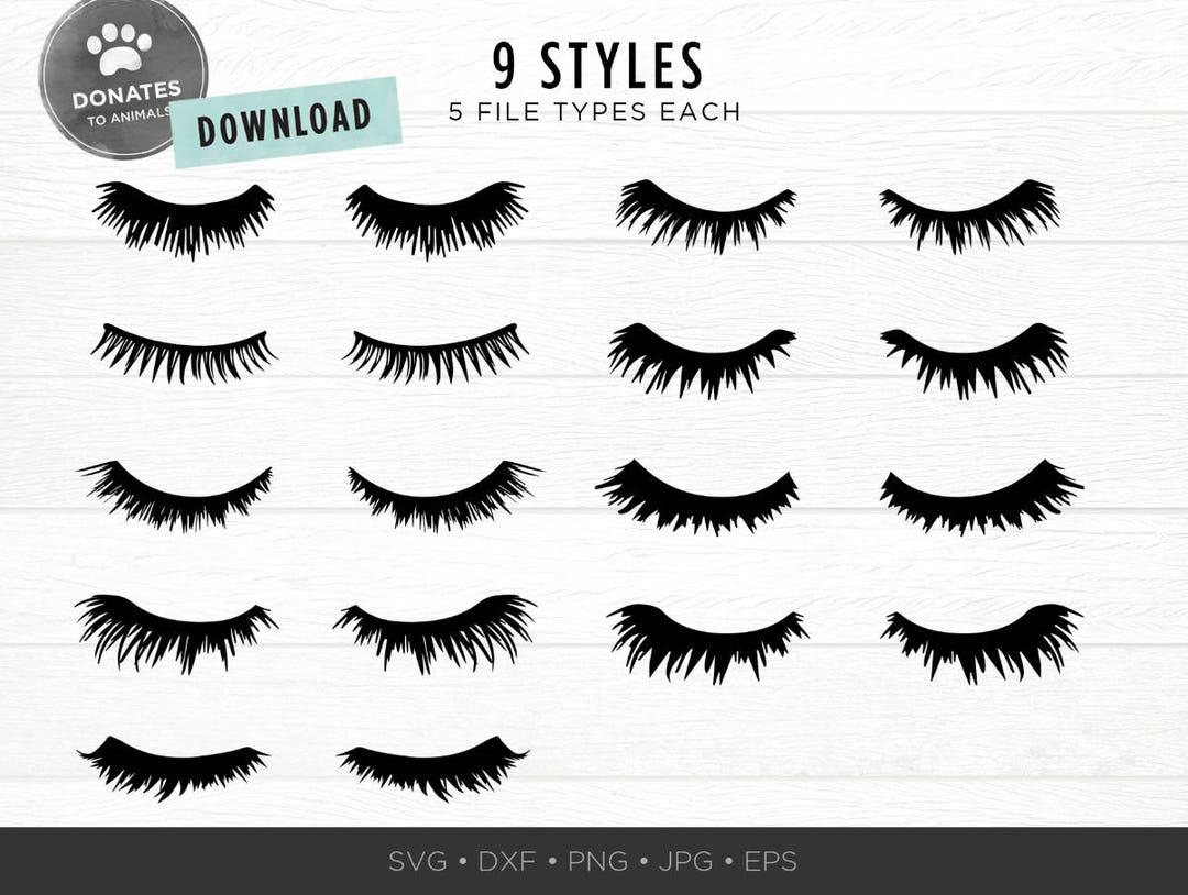 Eyelashes SVG Bundle | Lashes SVG | Eyes SVG Pack Cut File | Eyelashes ...