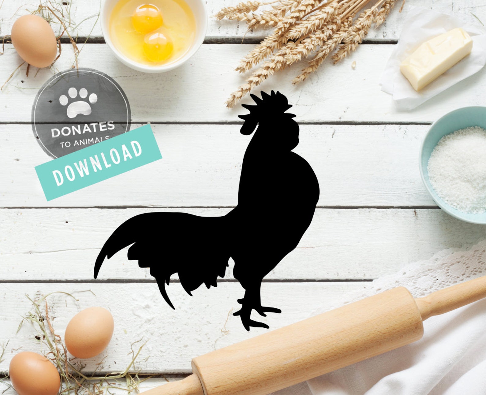 Rooster SVG Farm Svg Kitchen Svg Rooster Clipart Chicken - Etsy