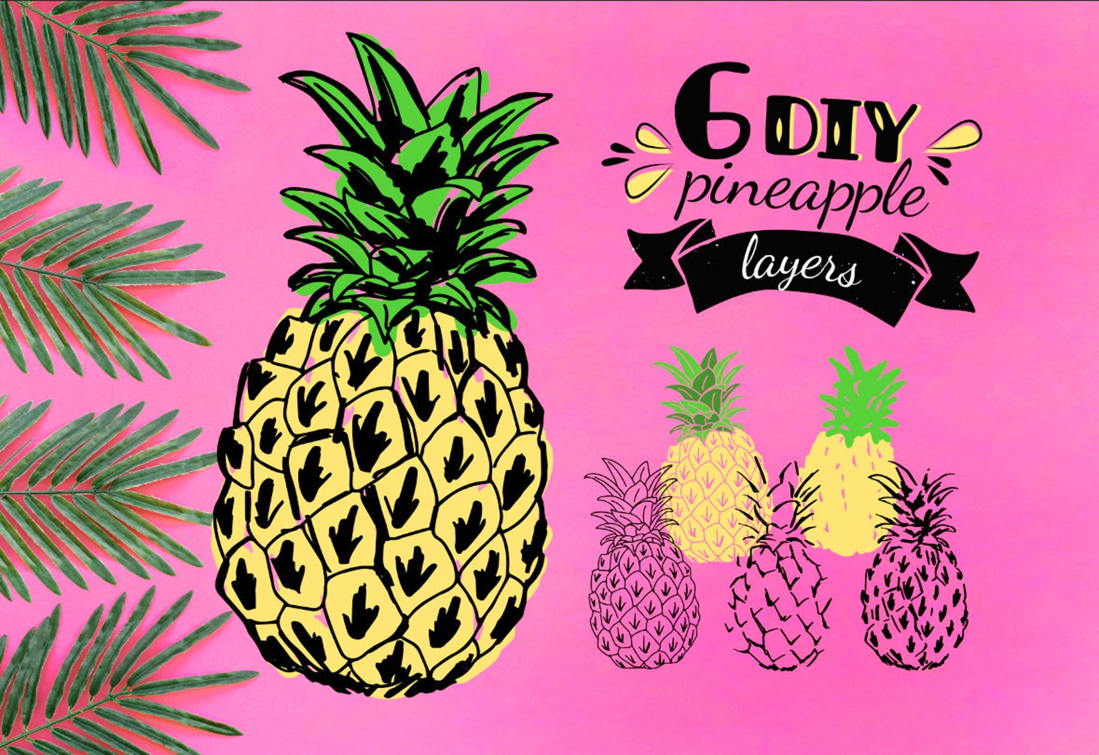 Pineapple SVG Bundle Summer SVG Pineapple Clipart Pineapple - Etsy