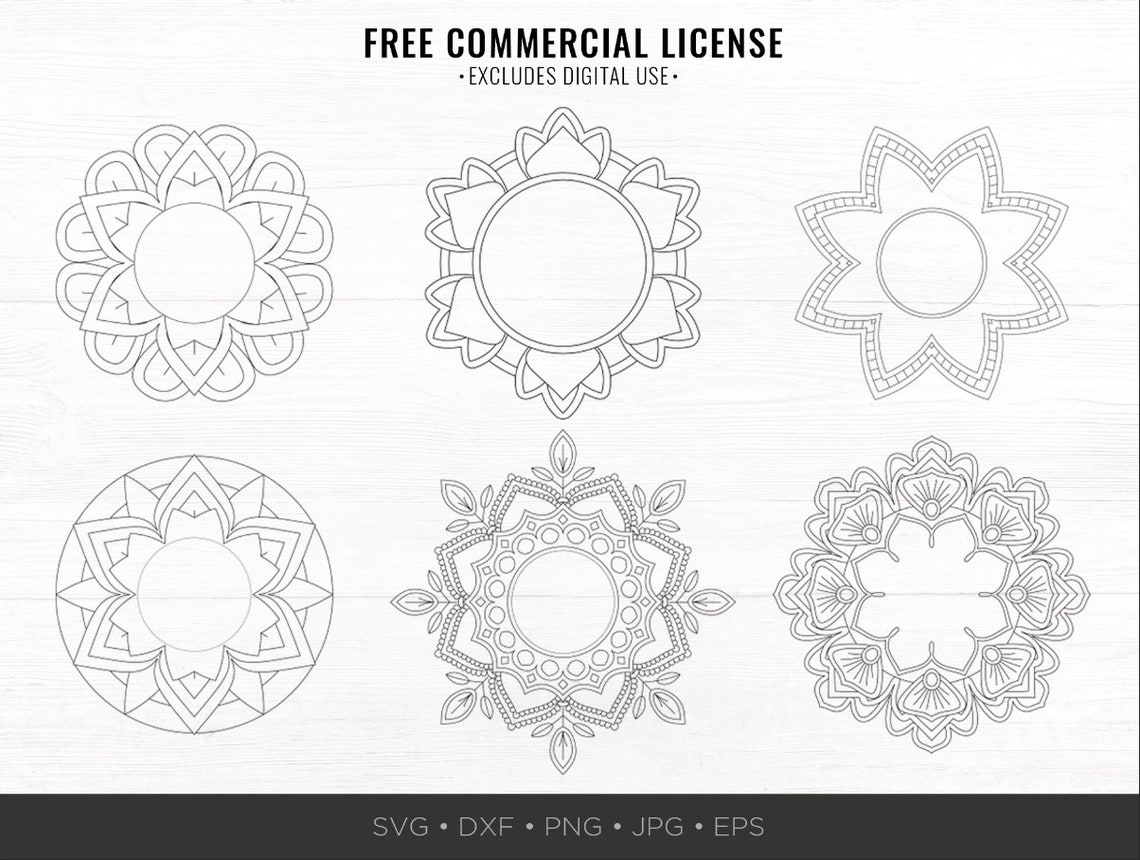 20 Mandala SVG Bundle Mandala Monogram SVG Monogram Mandala | Etsy
