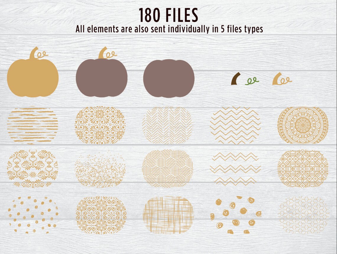 17 Pattern Pumpkin SVG Bundle Decorative Pumpkin SVG Bundle | Floral ...