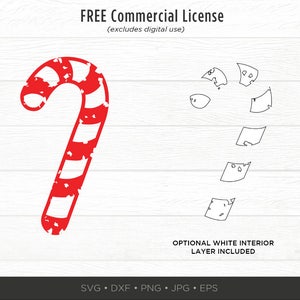 Distressed Candy Cane Cut File | Distressed Candy Cane Cuttable ...
