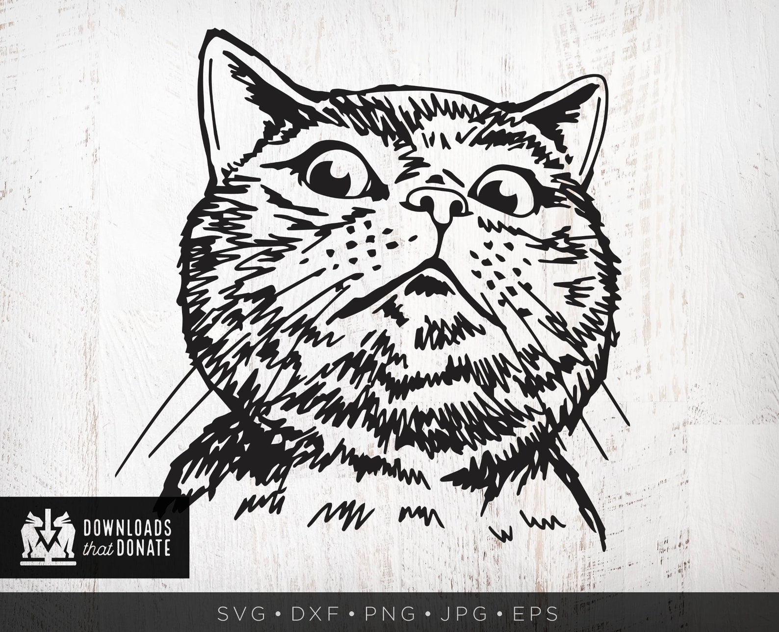 Funny Judgemental Cat Clipart | Cat SVG | Cat Clip Art Hand Drawn Cat ...