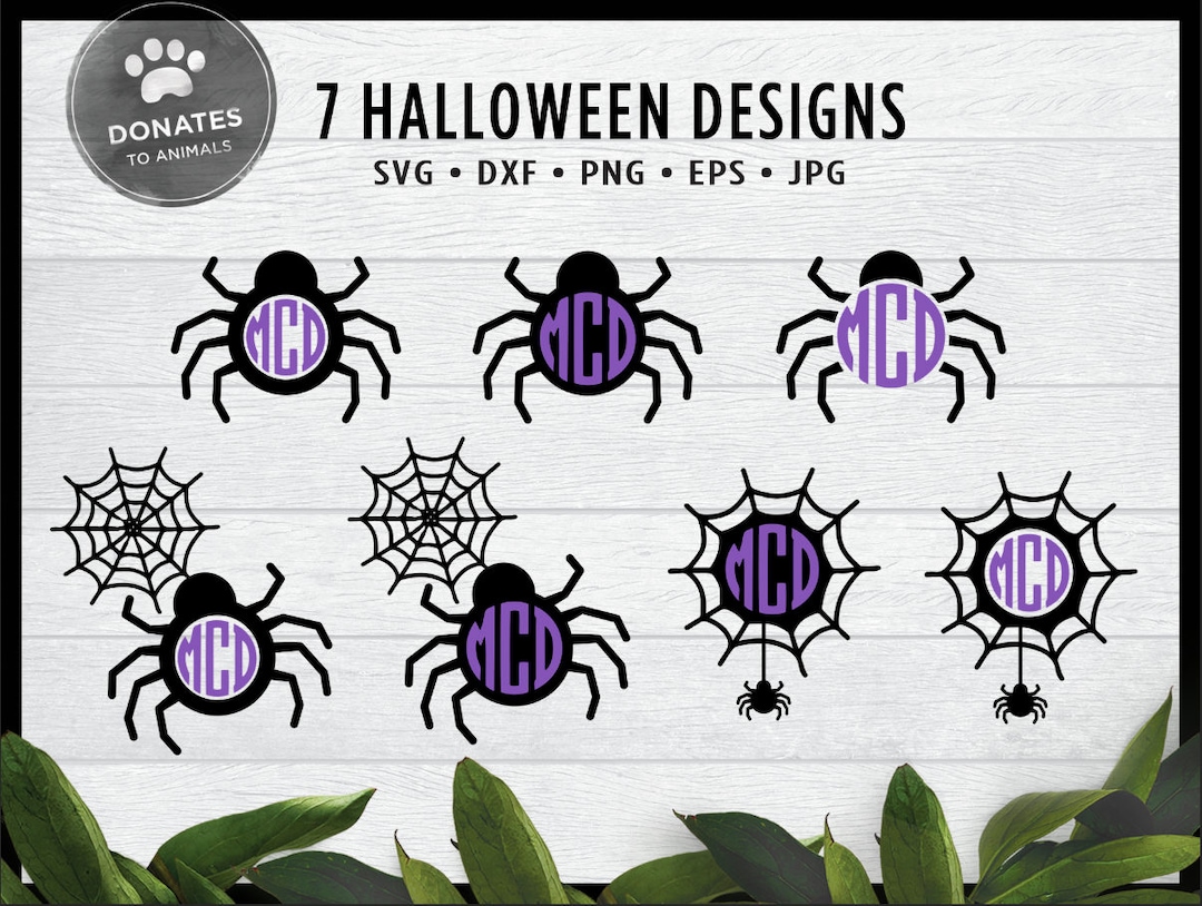 Spider Monogram SVG Frame Bundle | Spider SVG Bundle | Halloween ...