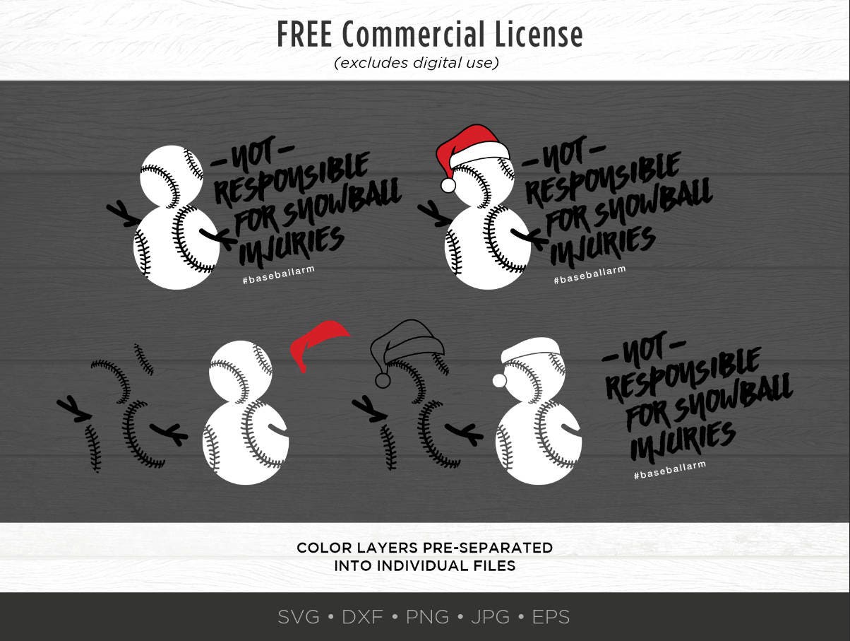 Baseball Snowman Svg | Baseball Snowman Cut File | Baseball Holiday SVG ...