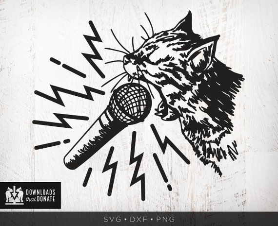 Hard Rock Cat SVG / Funny Cat Sketch Svg / Punk Rock Cat - Etsy España
