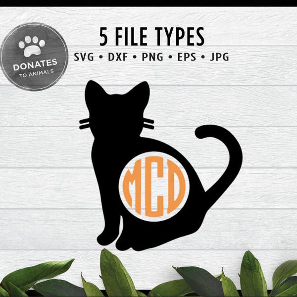 Cat Monogram Svg - Etsy