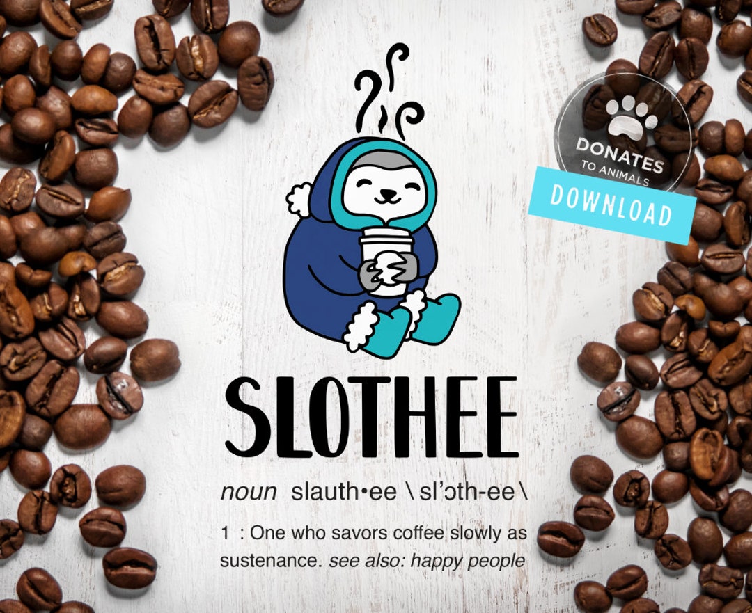 Cute Sloth SVG Funny Sloth Coffee Png Cut File for Cricut - Etsy