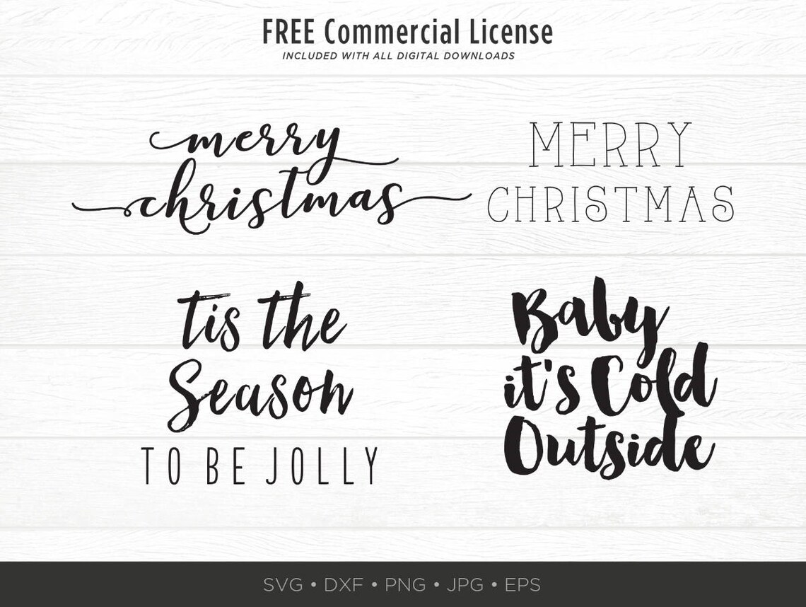 4 Christmas Sayings SVG Bundle Christmas SVG Pack Holiday - Etsy