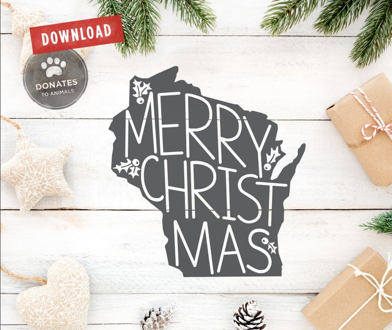 Wisconsin Christmas SVG | WI Svg | WI Christmas Svg | State of ...