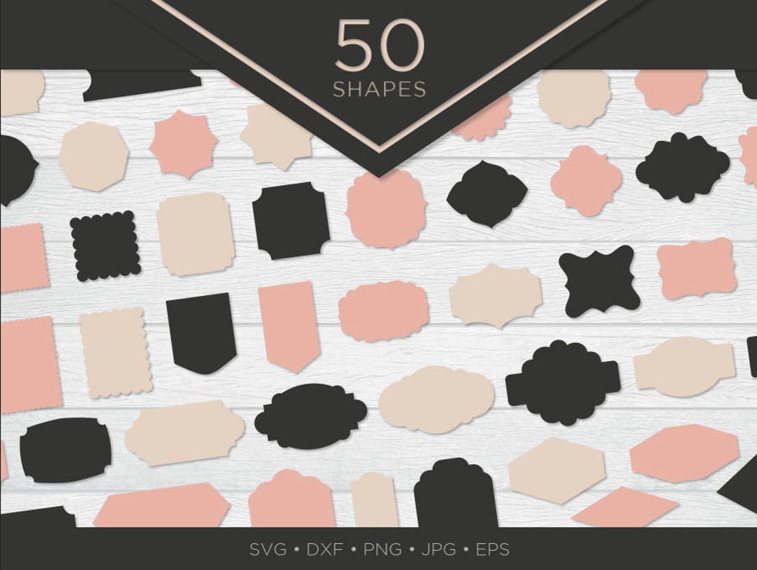 50 Tag Shapes SVG Bundle | Label Shapes SVG Set | Gift Tag SVG Pack ...