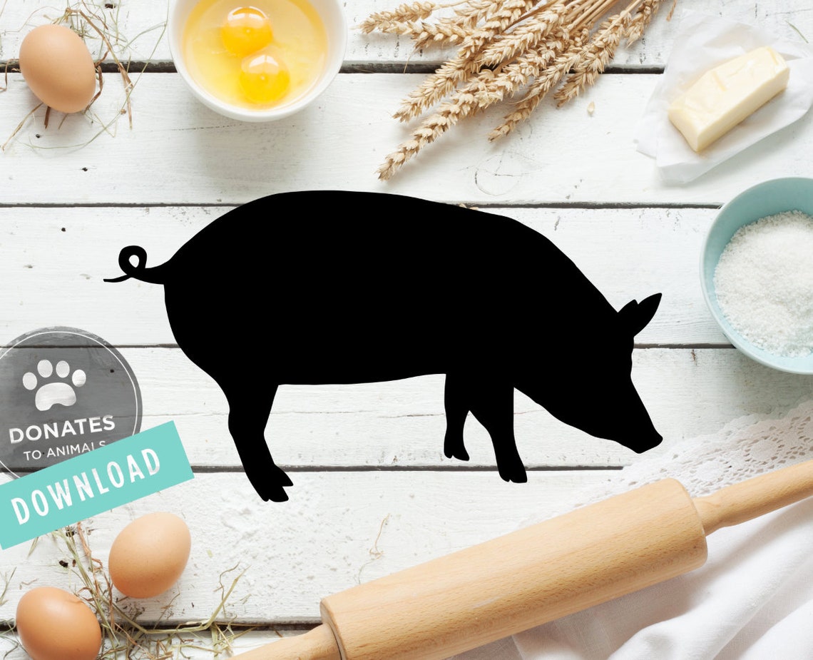 Pig SVG Farm Svg Kitchen Svg Hog Clipart Rooster SVG | Etsy