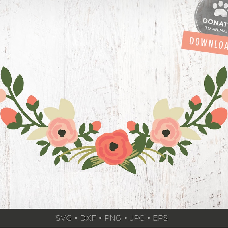 Floral Garland Svg - Etsy