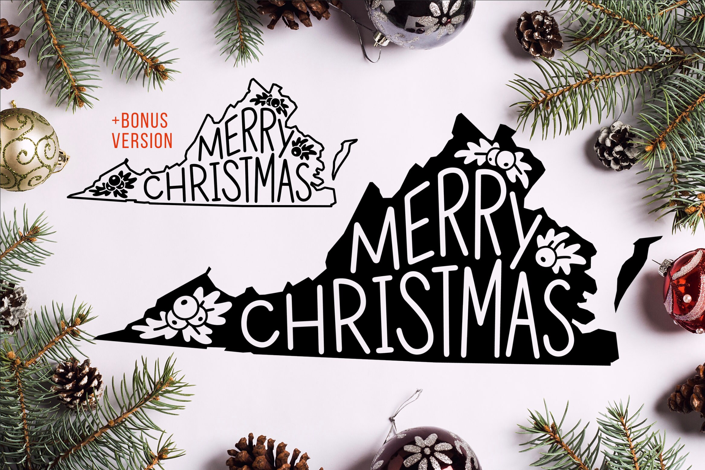 Papercraft Virginia State Christmas Cut File Dxf Png Clipart Cricut ...